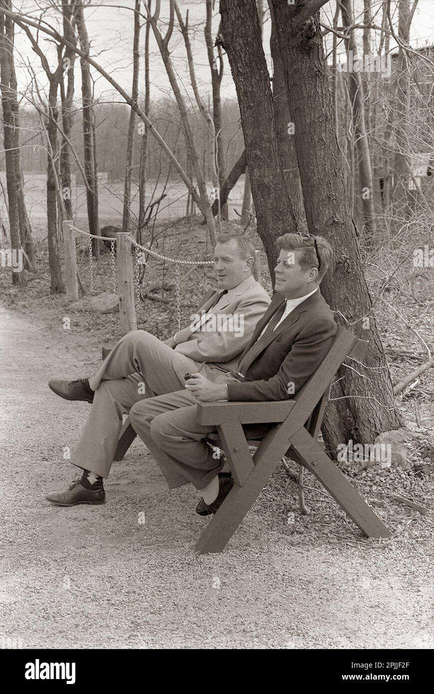 KN-27622 31 March 1963 Weekend at Camp David. Under Sec. of Navy Paul ...