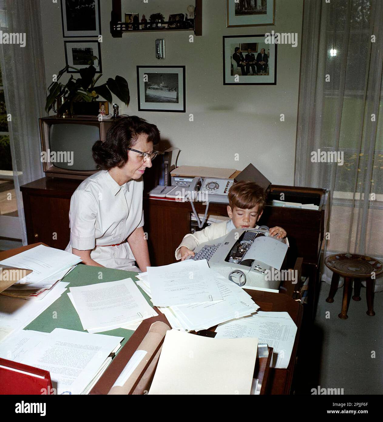 KN-C28846 30 May 1963 John F. Kennedy, Jr., with President Kennedy ...