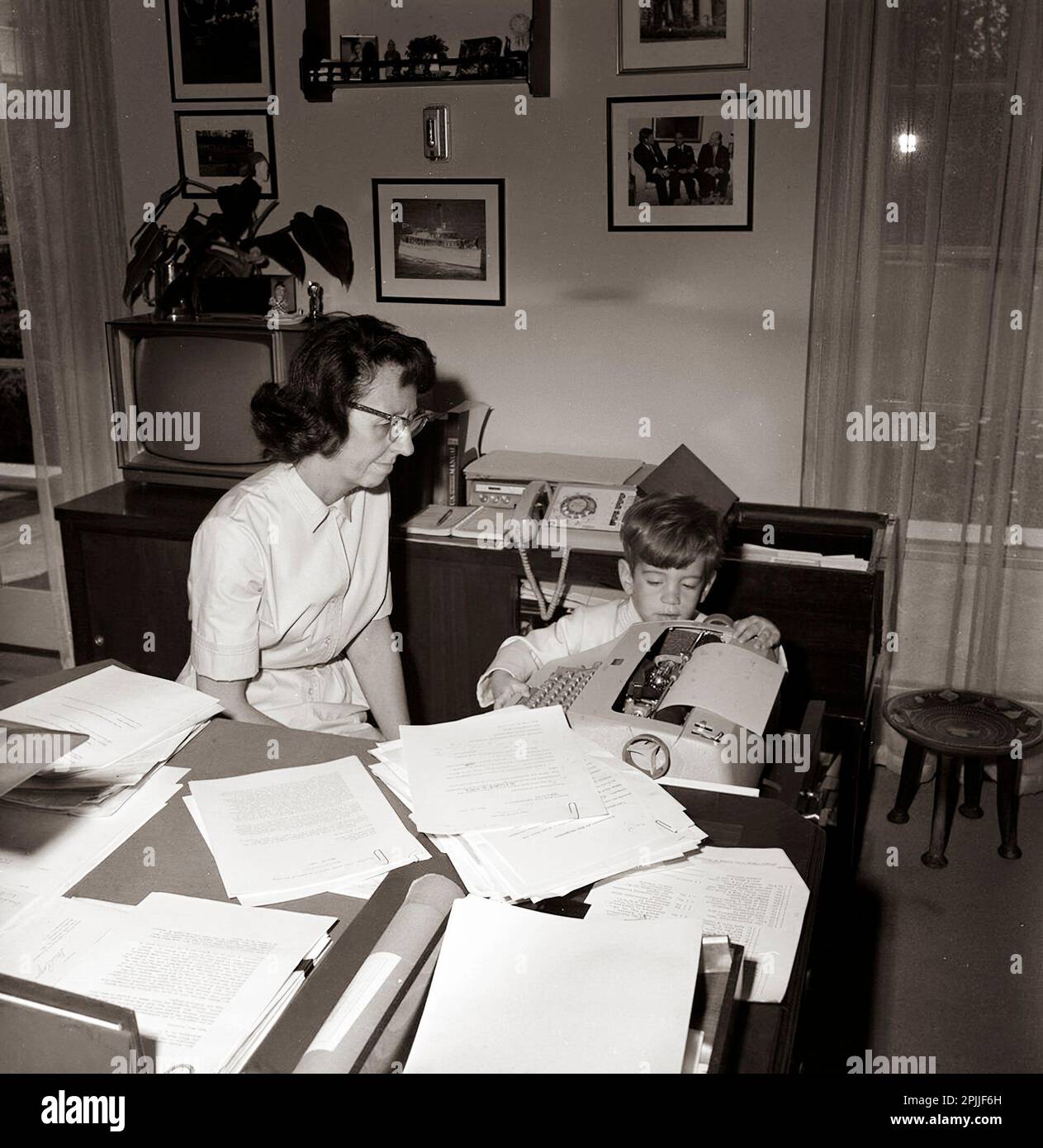 KN-C28846 30 May 1963 John F. Kennedy, Jr., with President Kennedy ...