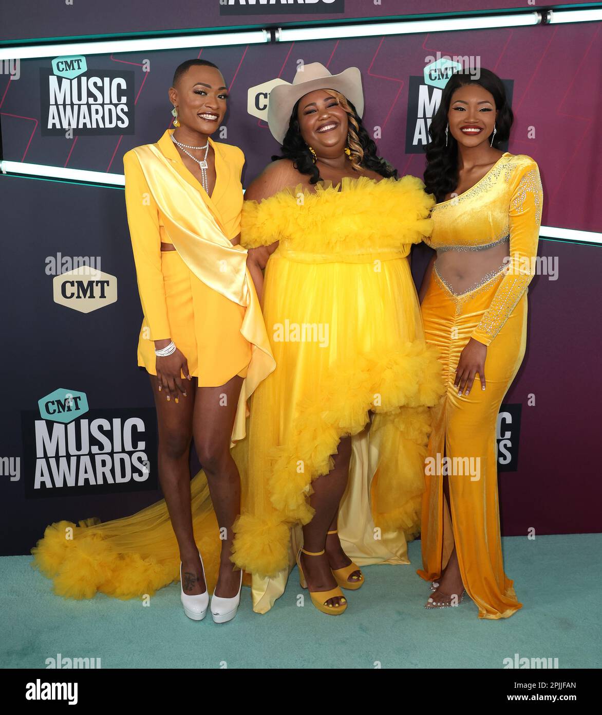 Chapel Hart arriving at the 2023 CMT Music Awards held at the Moody ...