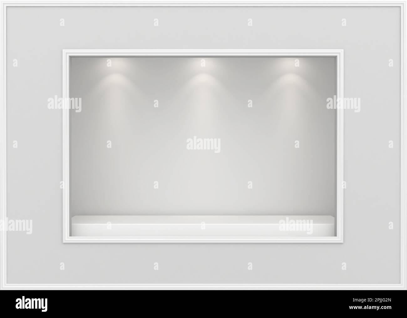 Empty shop window with large display. Place for the exhibition ...