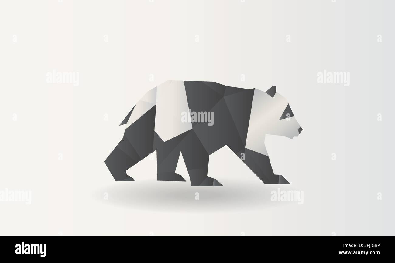 Geometric panda clip art design, vector. Geometrical mosaic ...