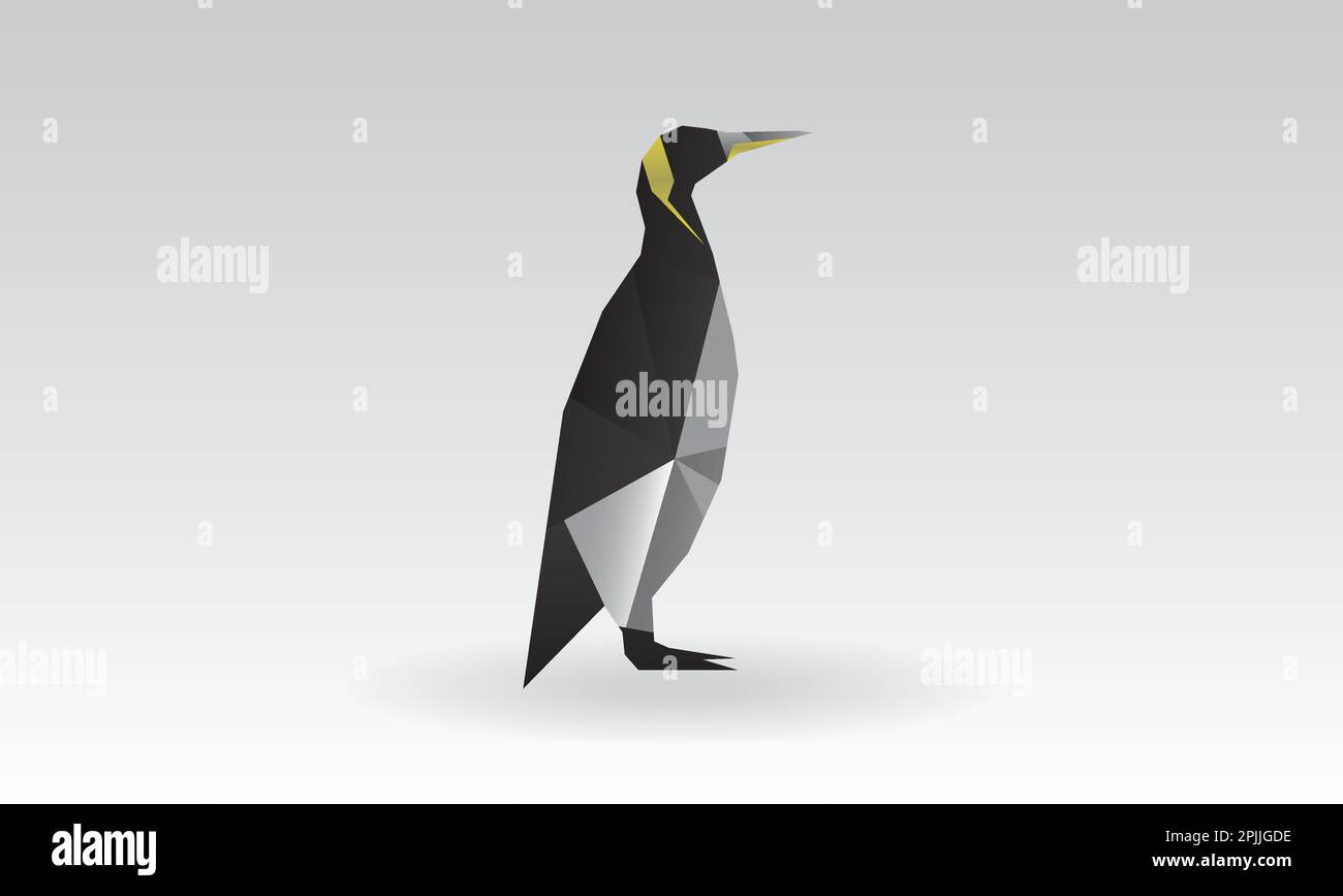 Geometric penguin clip art design, vector. Geometrical mosaic ...