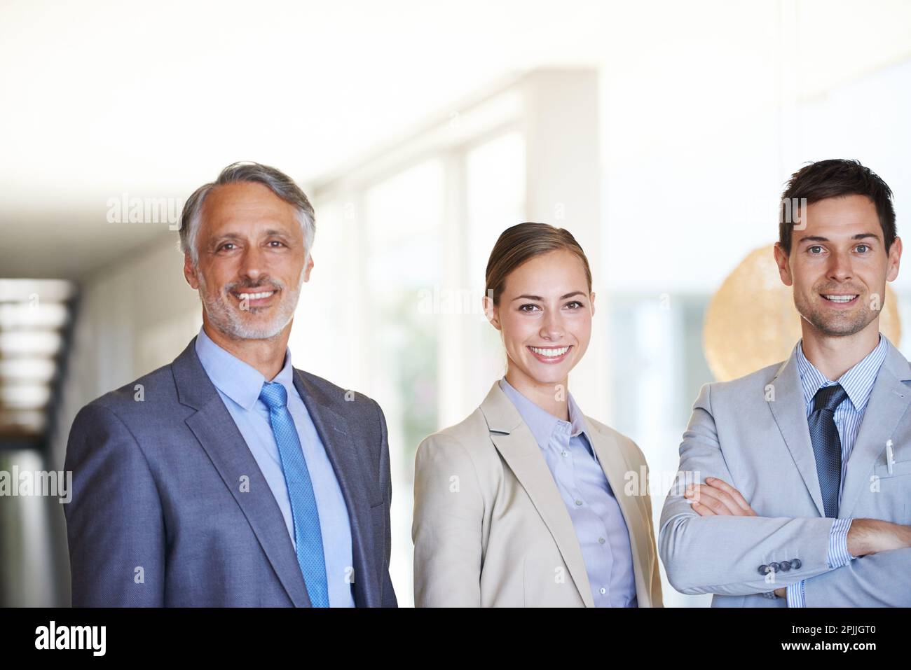 Lets take it to the top. Portrait of three successful and happy ...