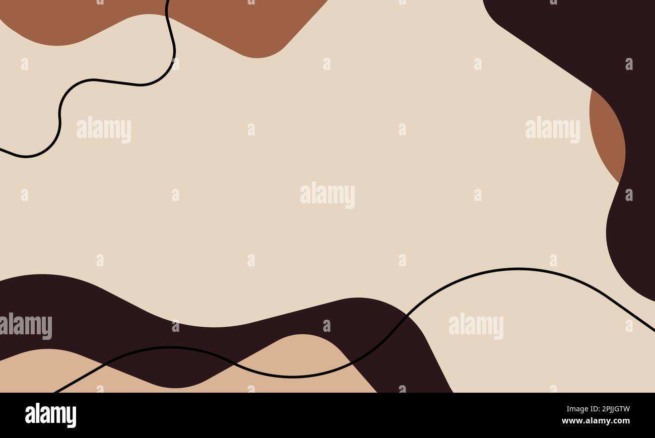 Modern minimalist, hand drawn abstract background with wavy lines and ...