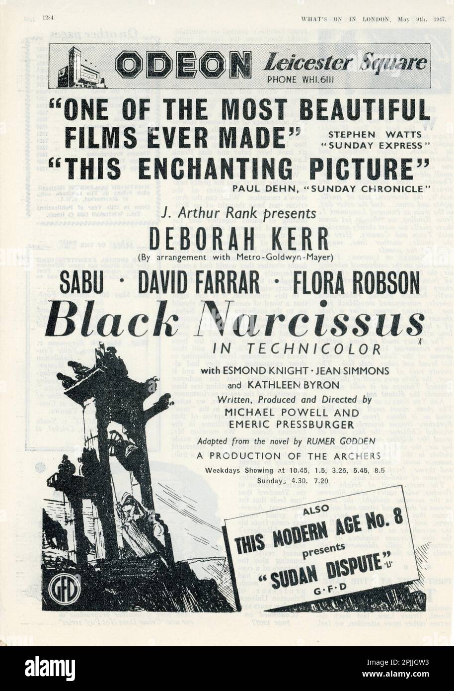 DEBORAH KERR SABU DAVID FARRAR FLORA ROBSON and JEAN SIMMONS in BLACK ...