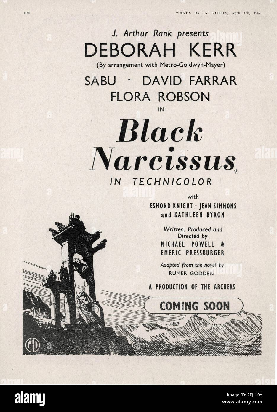 DEBORAH KERR SABU DAVID FARRAR FLORA ROBSON and JEAN SIMMONS in BLACK ...