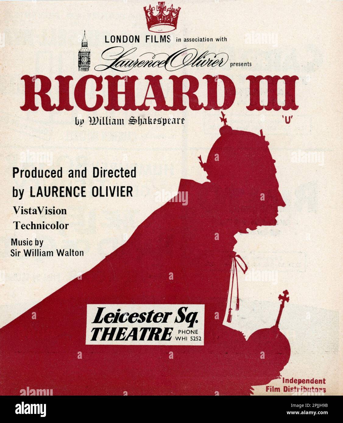 LAURENCE OLIVIER in RICHARD III 1955 director LAURENCE OLIVIER play ...
