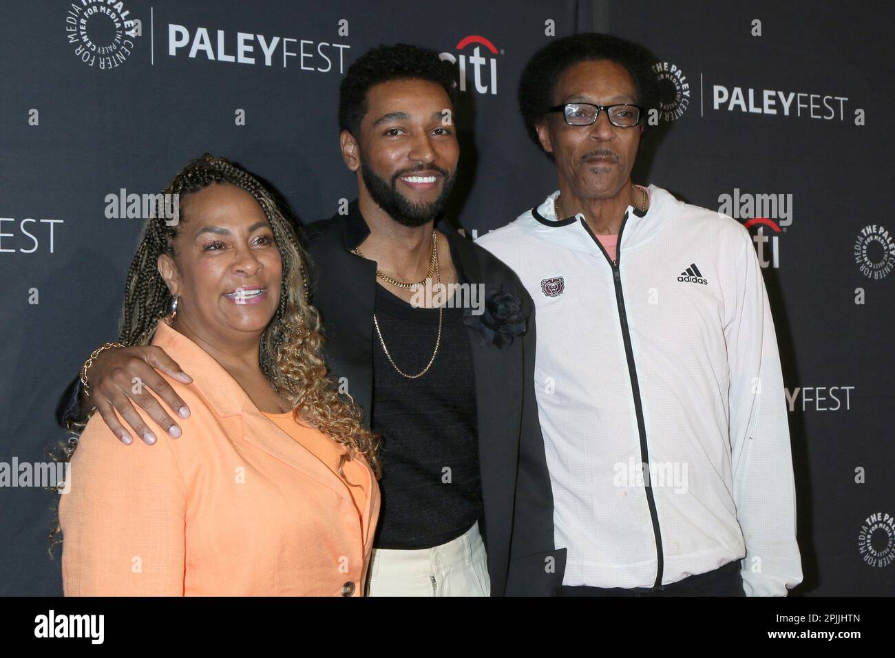 LOS ANGELES - APR 2: Mother, Anthony Hill, Father at the 2023 PaleyFest ...