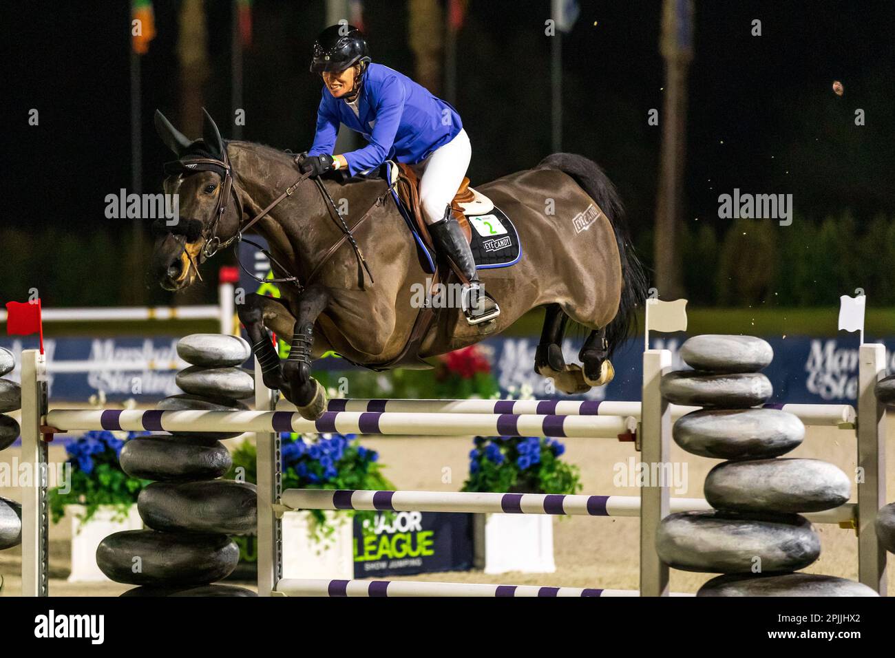 Amy Millar from Canada competes at a Major League Show Jumping event at ...