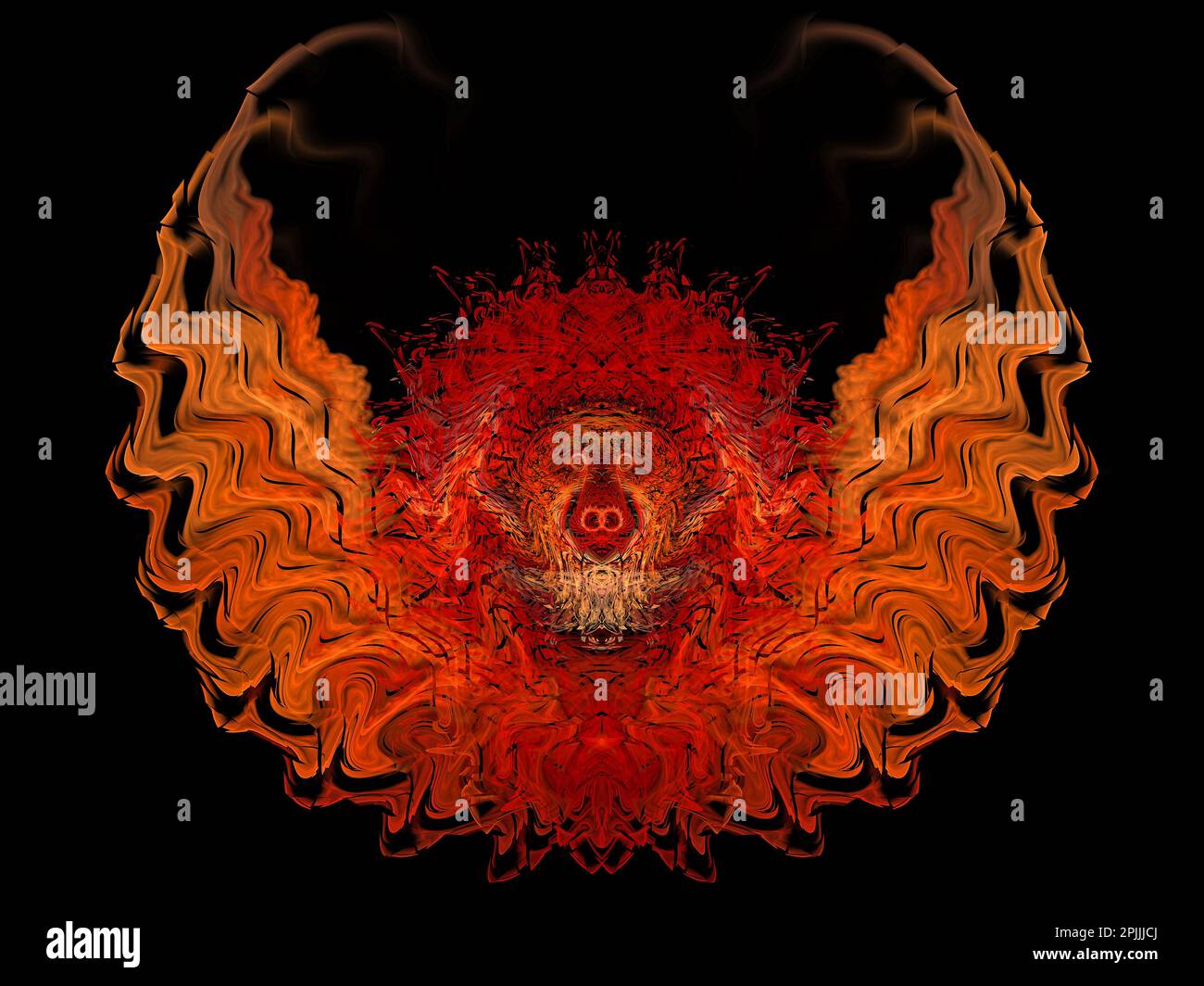 Fractal Devil Bat Design Stock Photo - Alamy