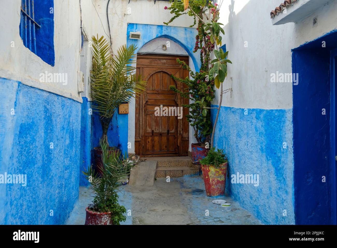 Rabat, Morocco - March 1, 2020 : A traditional colored entry to a ...