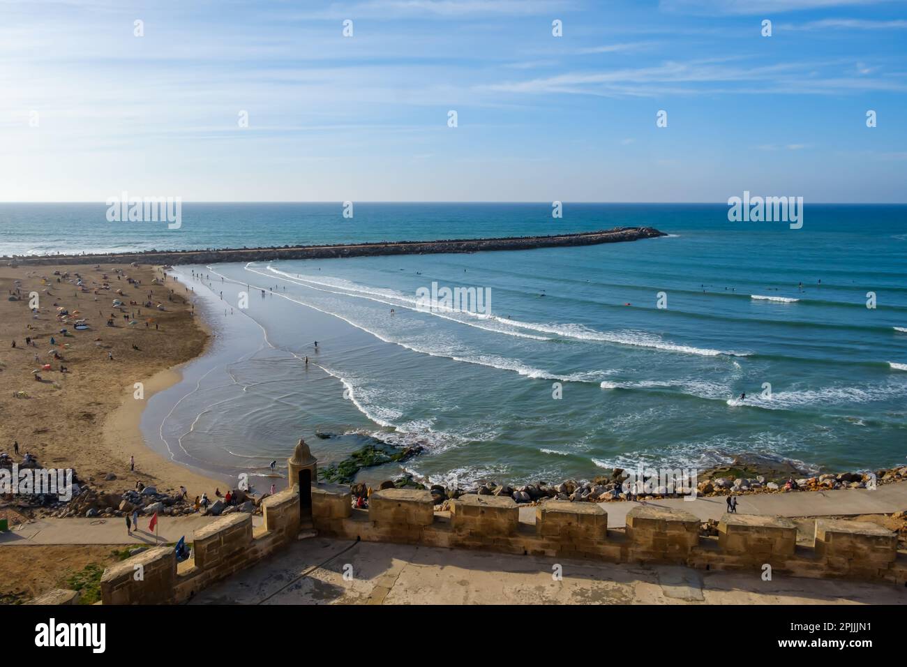 Rabat, Morocco - March 1, 2020 : Panoramic view of the beach in Rabat ...