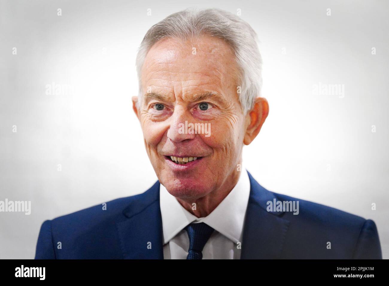 Former Prime Minister Sir Tony Blair during an interview with the Press ...