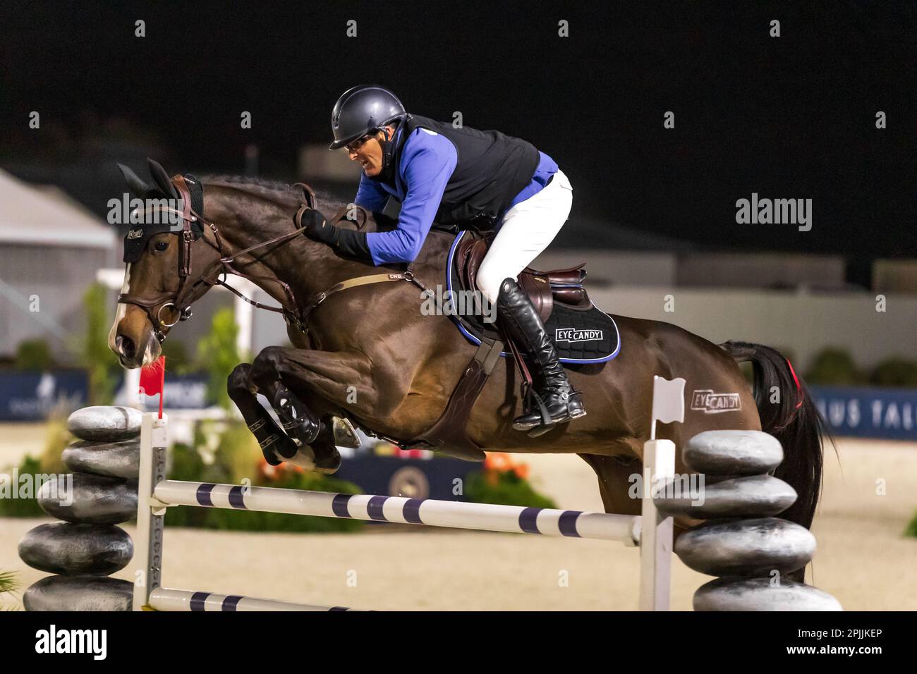Paul O'Shea of Ireland competes at a Major League Show Jumping event at ...