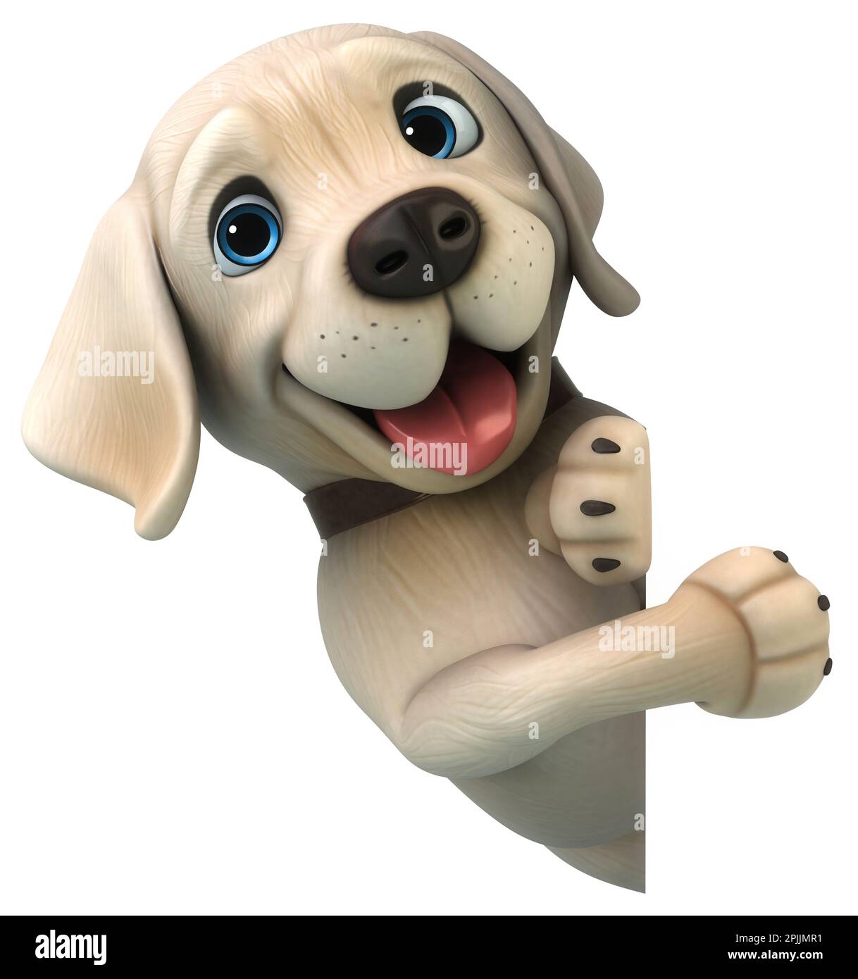 Fun 3D cartoon white Labrador retriever Stock Photo - Alamy