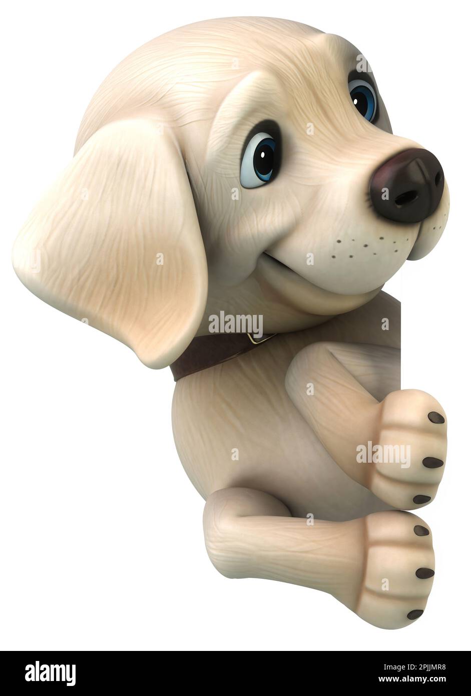 Fun 3D cartoon white Labrador retriever Stock Photo - Alamy