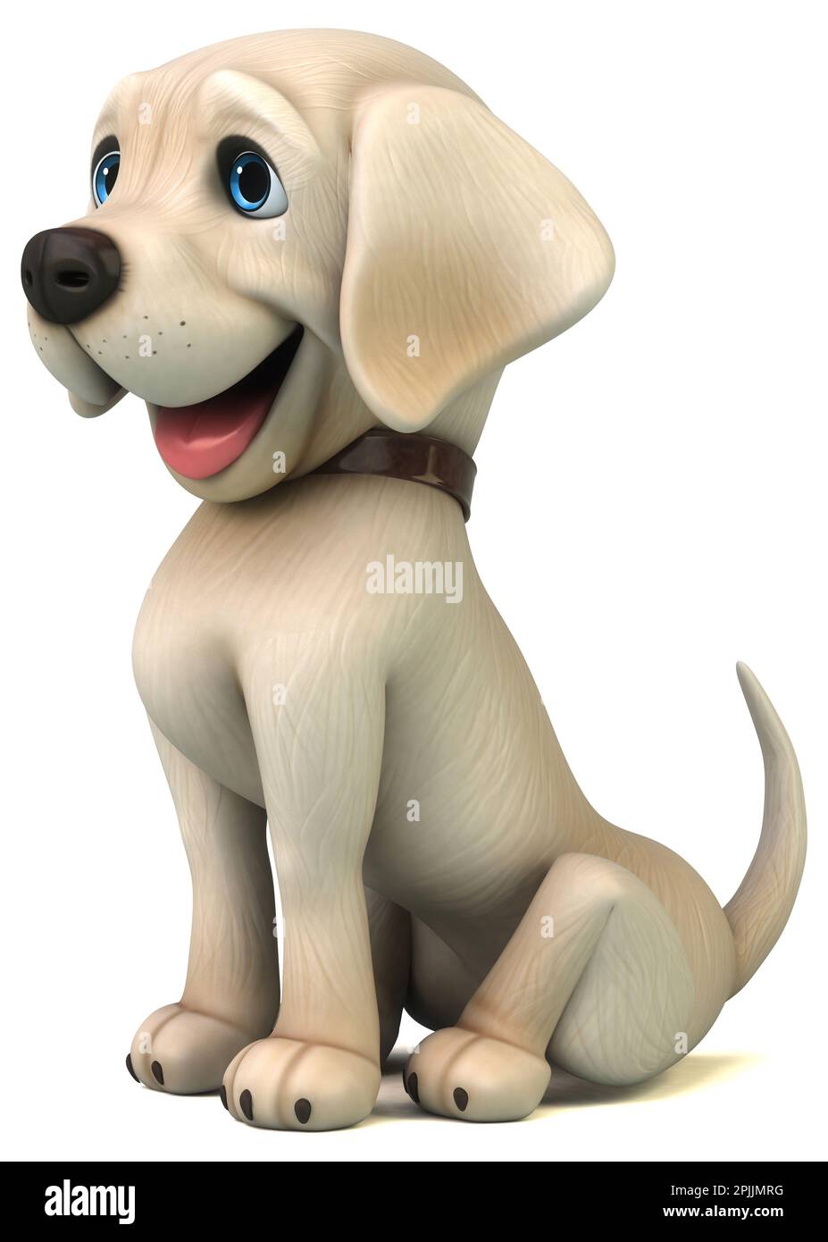 Fun 3D cartoon white Labrador retriever Stock Photo - Alamy