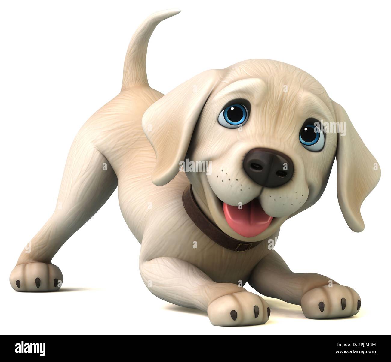Fun 3D cartoon white Labrador retriever Stock Photo - Alamy
