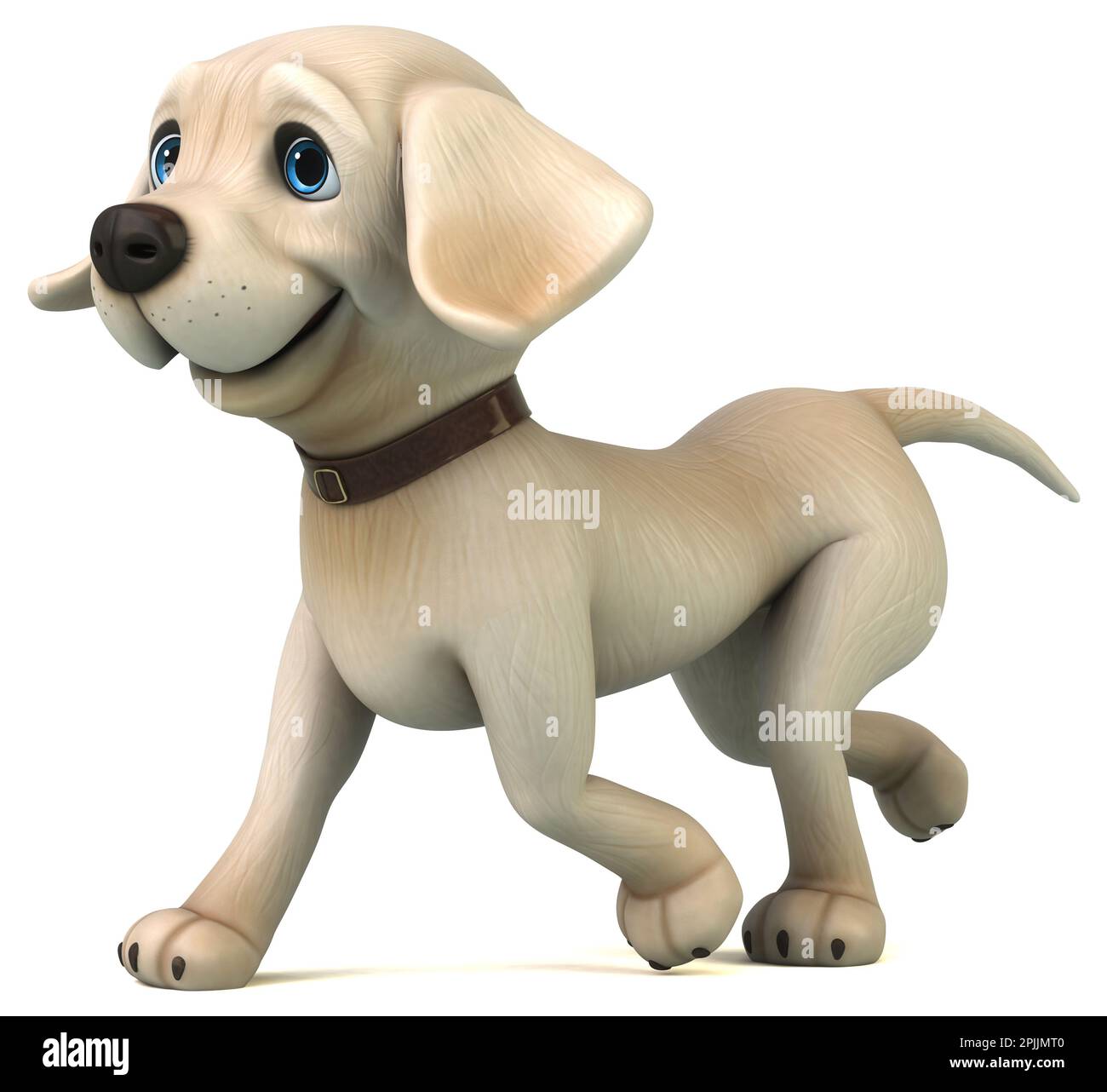 Fun 3D cartoon white Labrador retriever Stock Photo - Alamy
