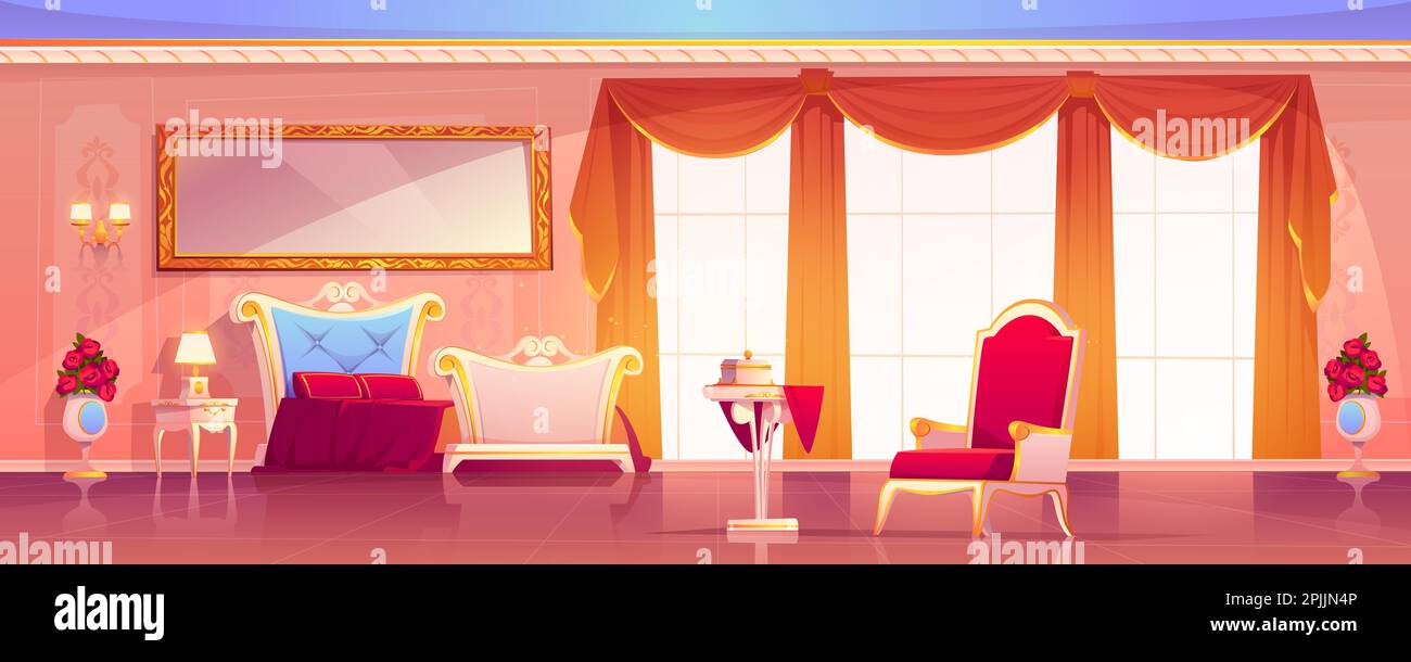 Palace room royal empty interior in classical empire style, luxury ...