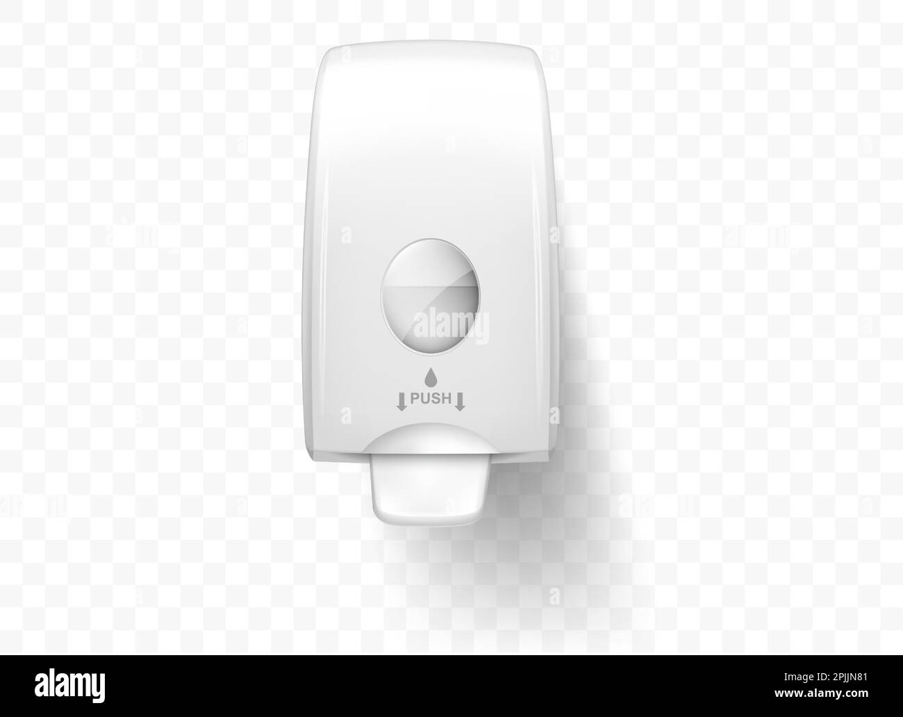 Dispenser for liquid soap, realistic vector. White equipment for public ...