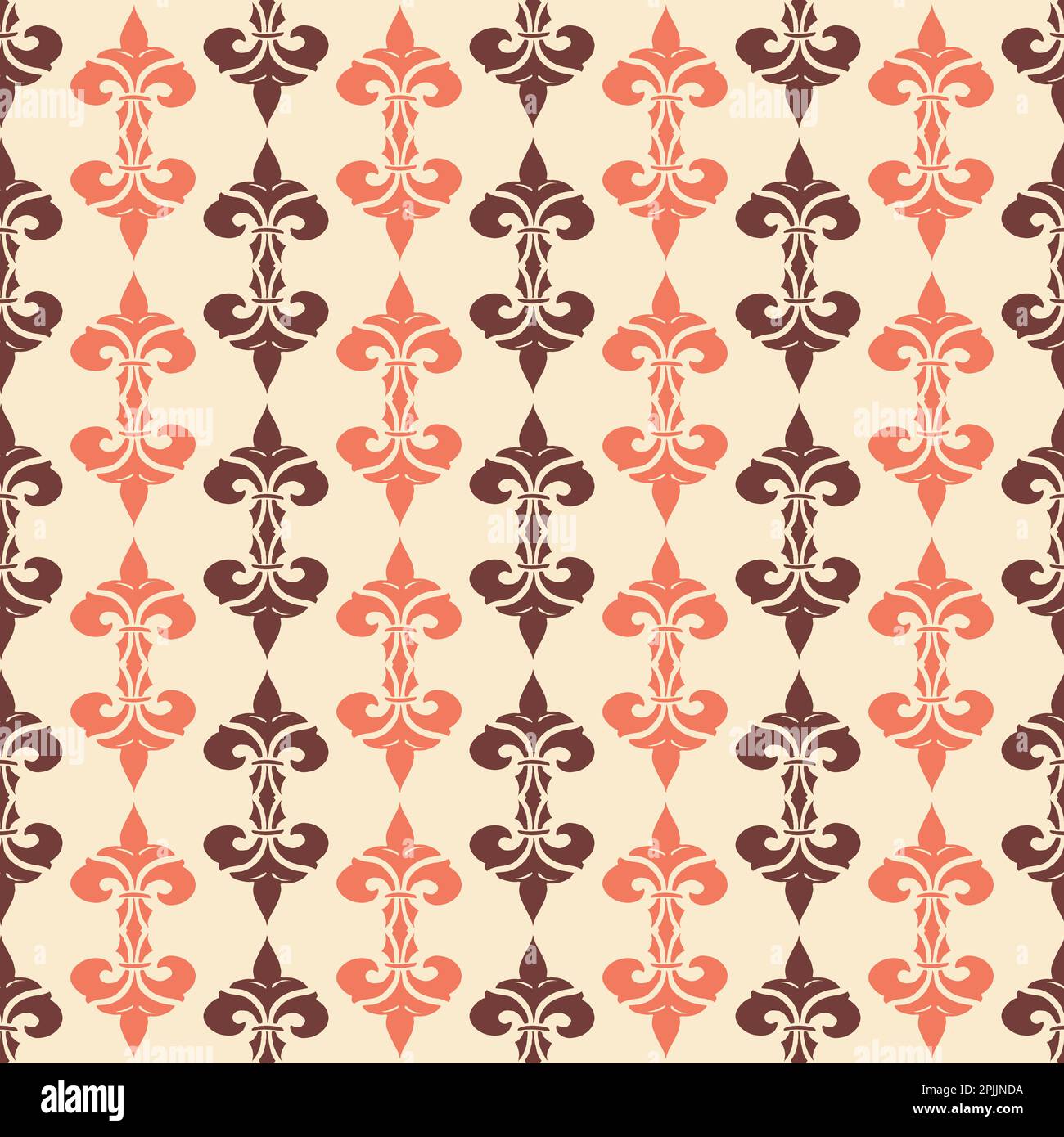 Seamless pattern in the 60s, 70s surface design, fabrics, paper ...