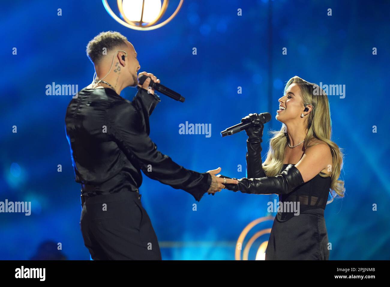 Austin Texas USA, March 29 2023: Country singers KANE BROWN and wife ...