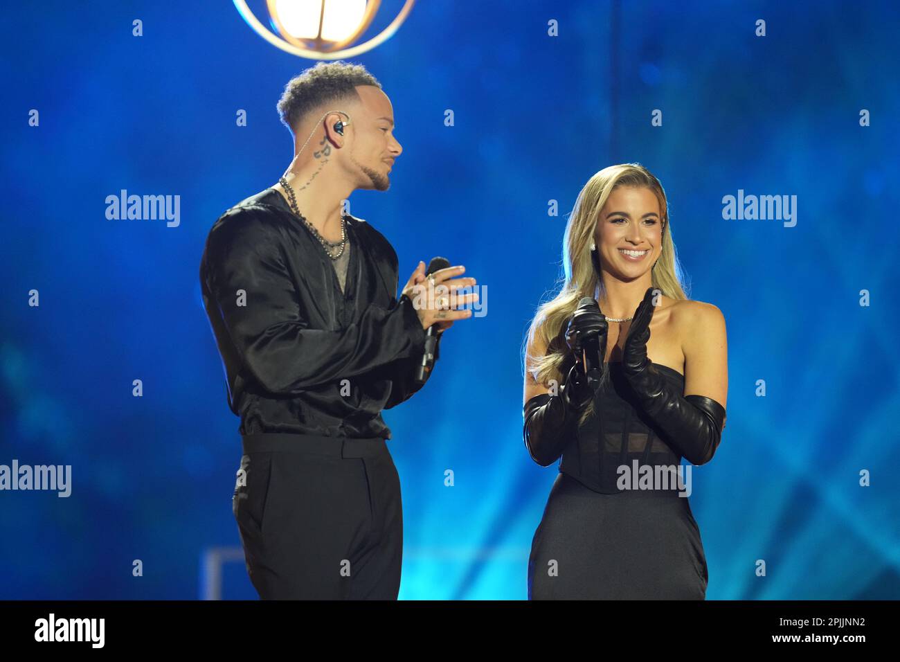 Austin Texas USA, March 29 2023: Country singers KANE BROWN and wife ...