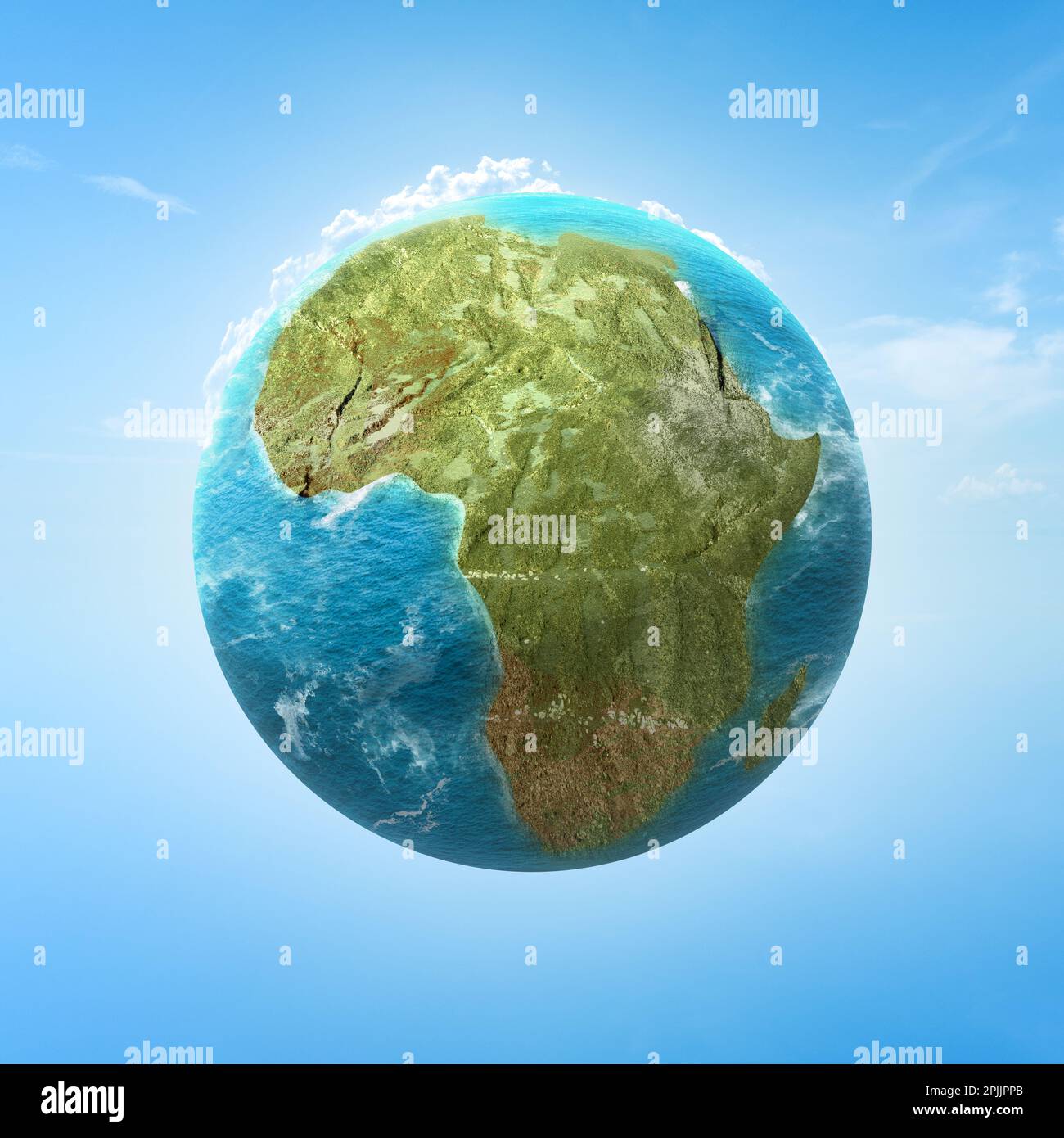 Earth with Africa maps with a sky background. Africa day concept Stock ...