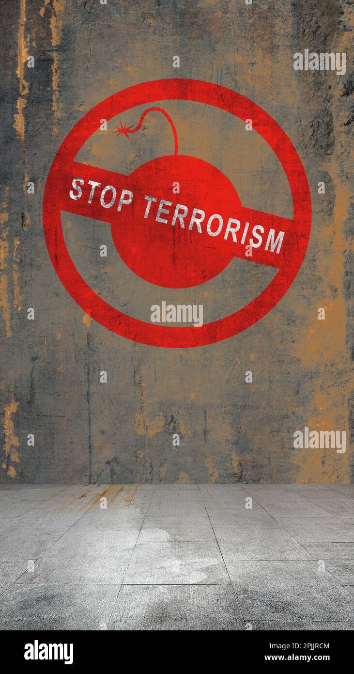 Stop terrorism sign hi-res stock photography and images - Alamy