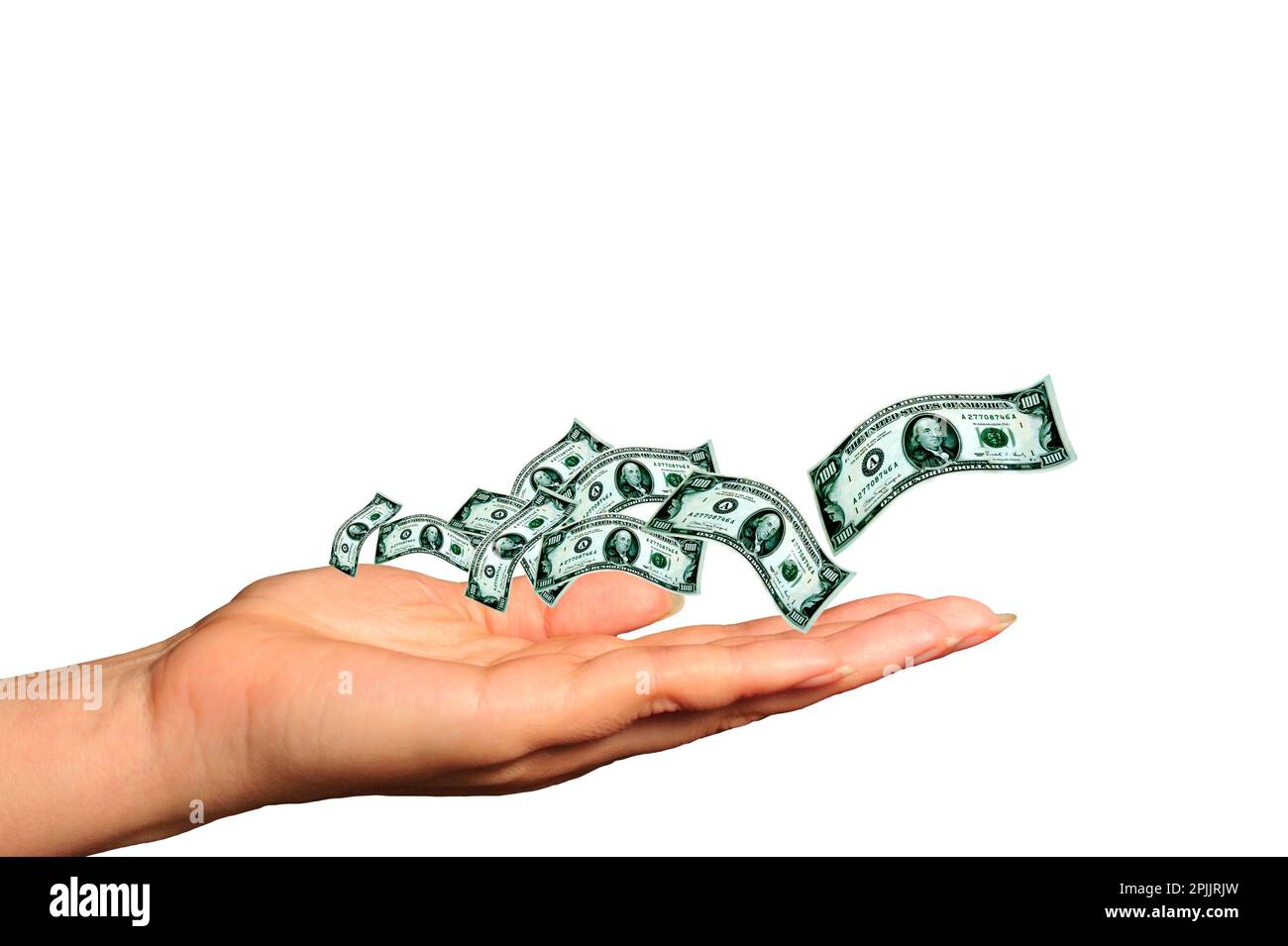 Money flying hand hi-res stock photography and images - Alamy