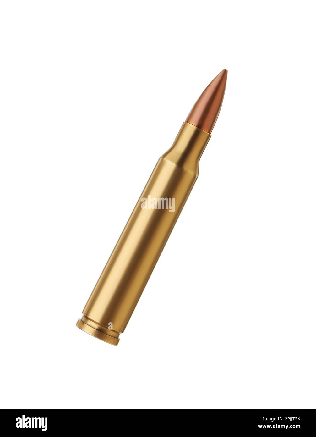 One bullet isolated on white. Firearm ammunition Stock Photo - Alamy