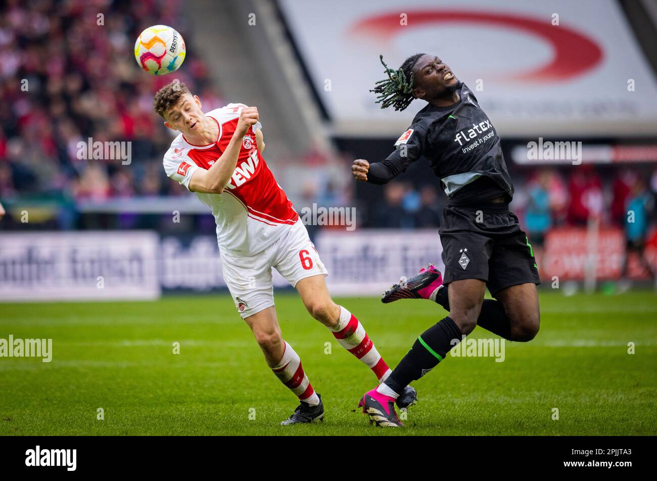 Cologne, Germany. 2nd April, 2023. Eric Martel (Köln), Kouadio Kone ...