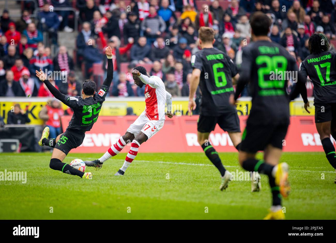 Cologne, Germany. 2nd April, 2023. Kingsley Schindler (Köln), Rami ...