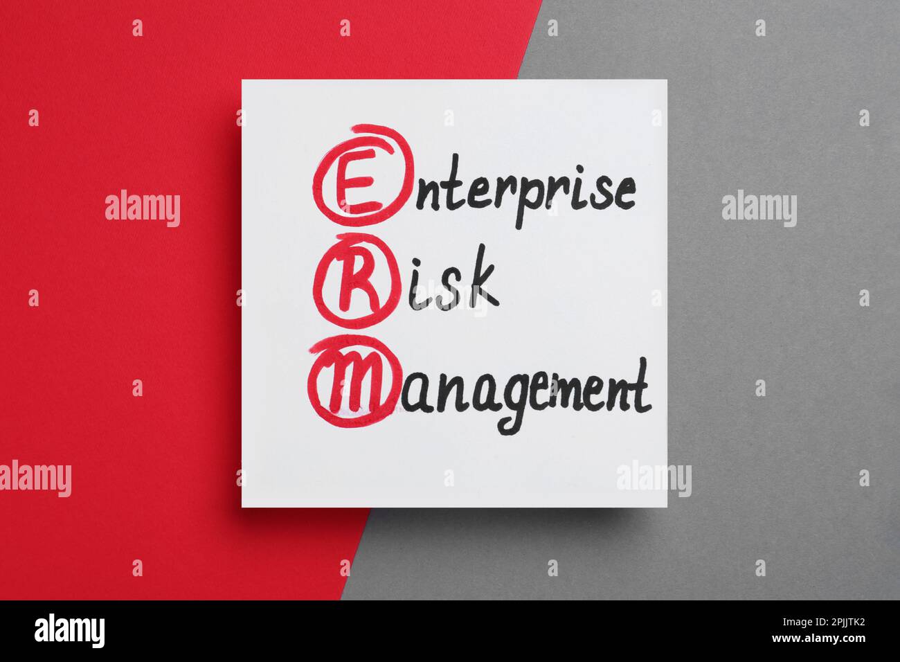 Paper with ERM abbreviation and its interpretation (Enterprise Risk ...