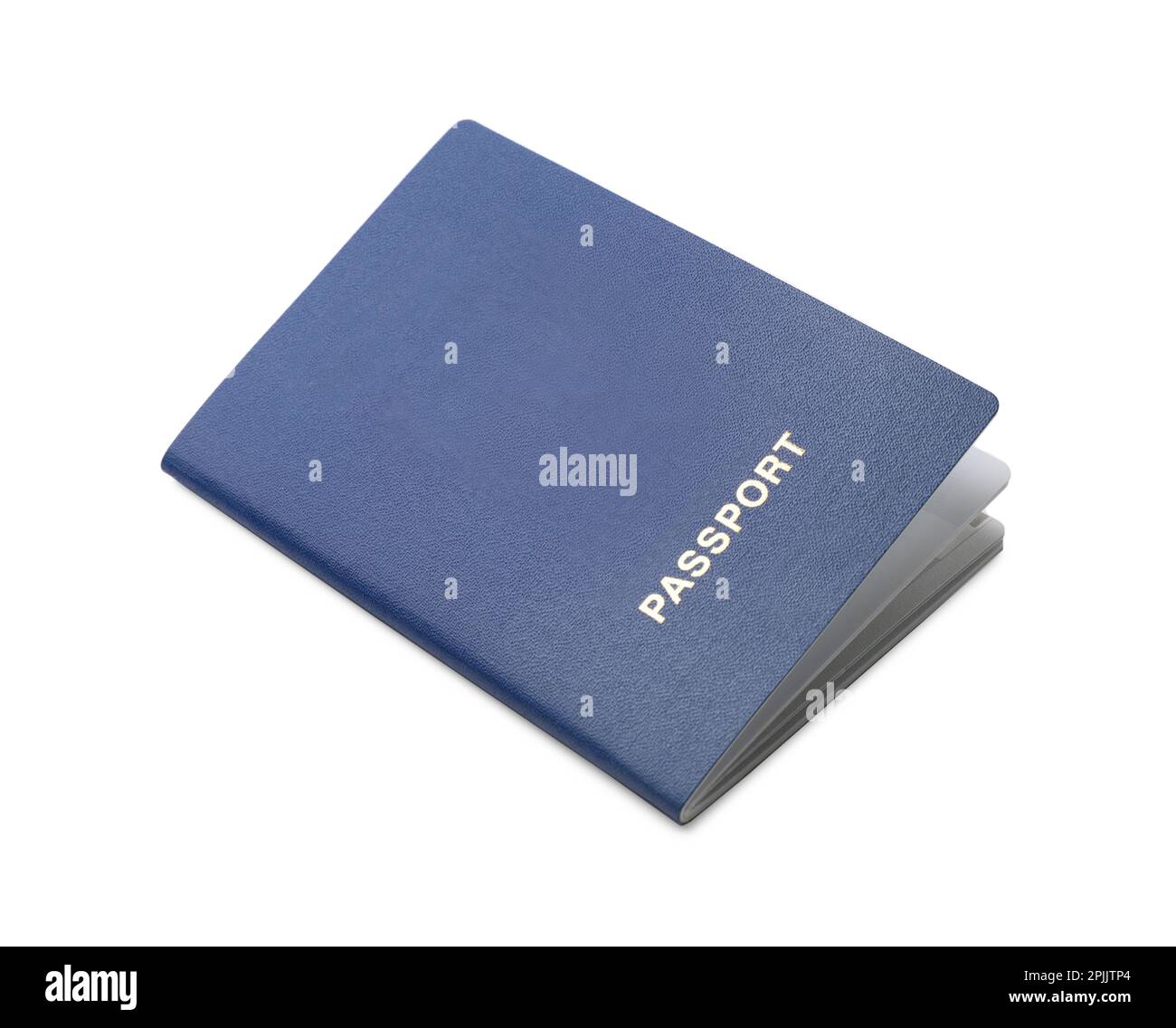 One blue passport isolated on white. Identification document Stock ...