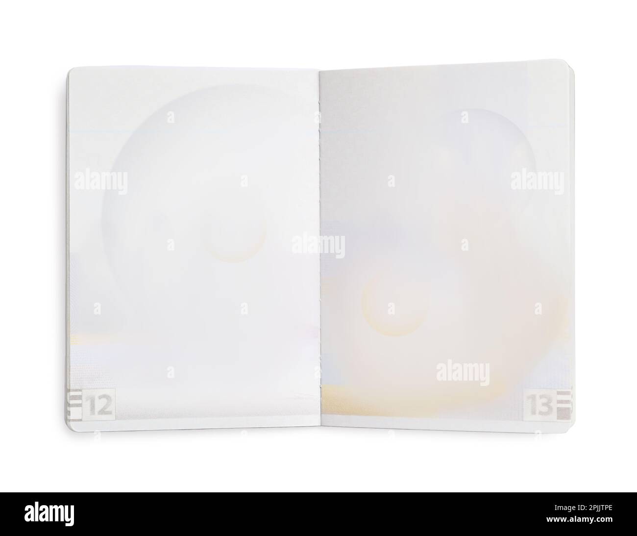 Blank open passport isolated on white, top view Stock Photo - Alamy