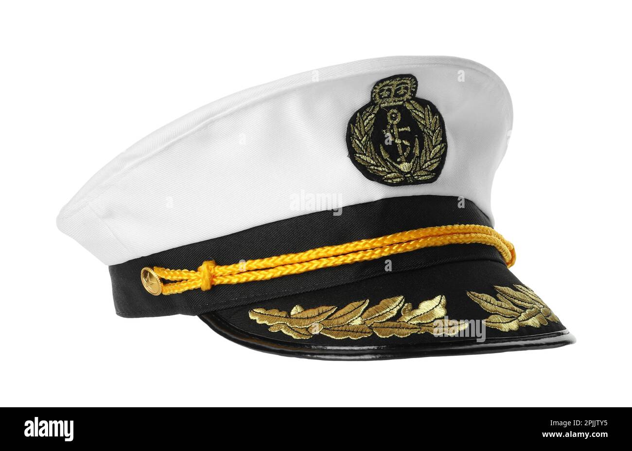 Peaked cap with accessories isolated on white Stock Photo - Alamy