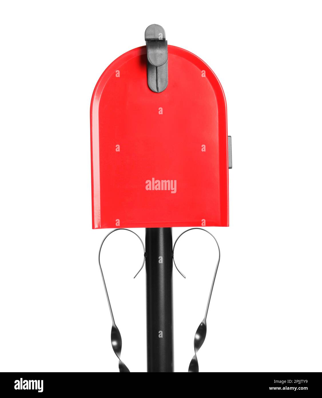 One red letter box on white background Stock Photo - Alamy