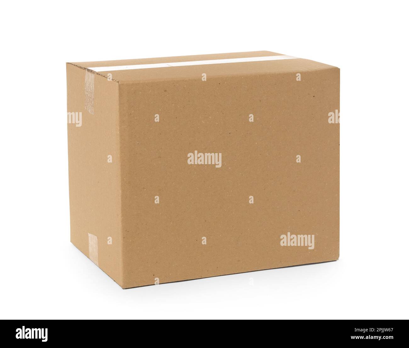 One closed cardboard box isolated on white. Delivery service Stock ...