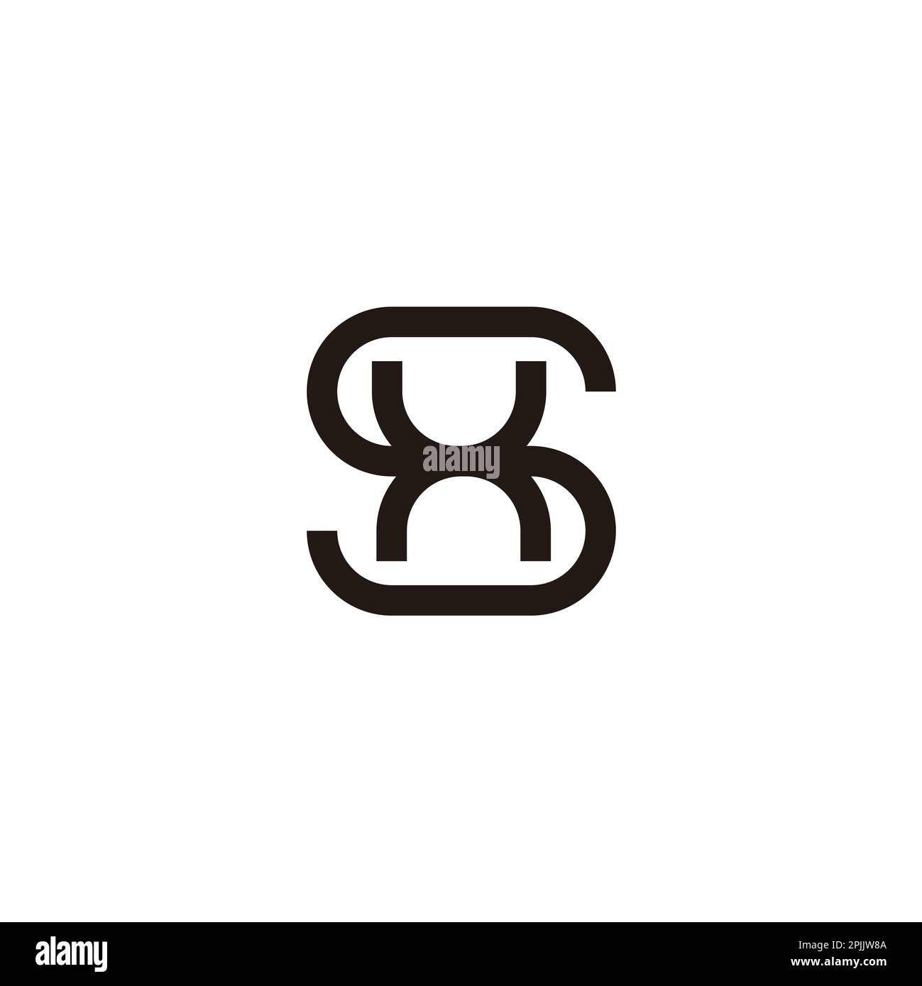 letter sh simple geometric curve line logo vector Stock Vector Image ...