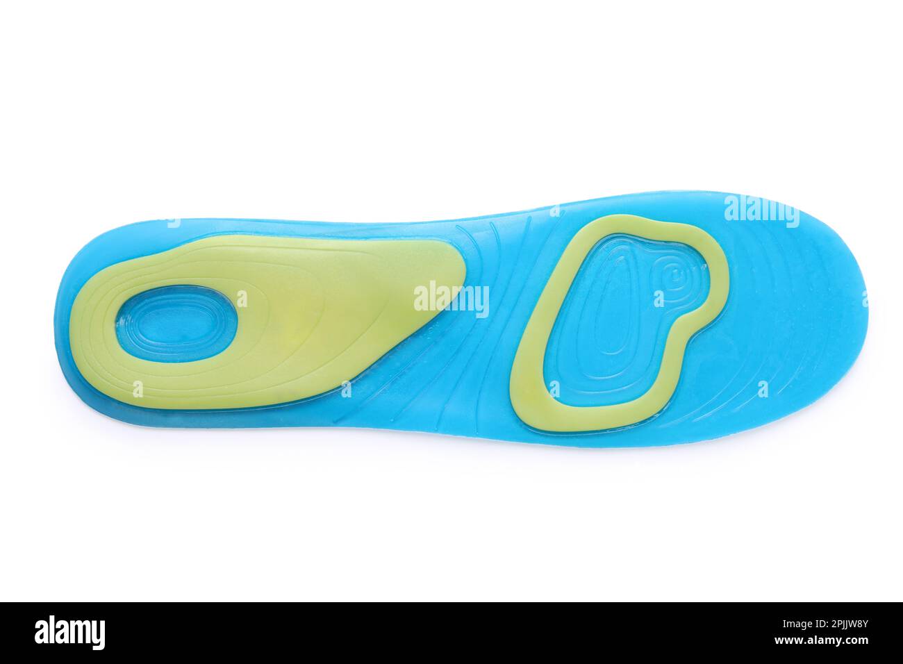 Light blue orthopedic insole isolated on white, top view Stock Photo ...