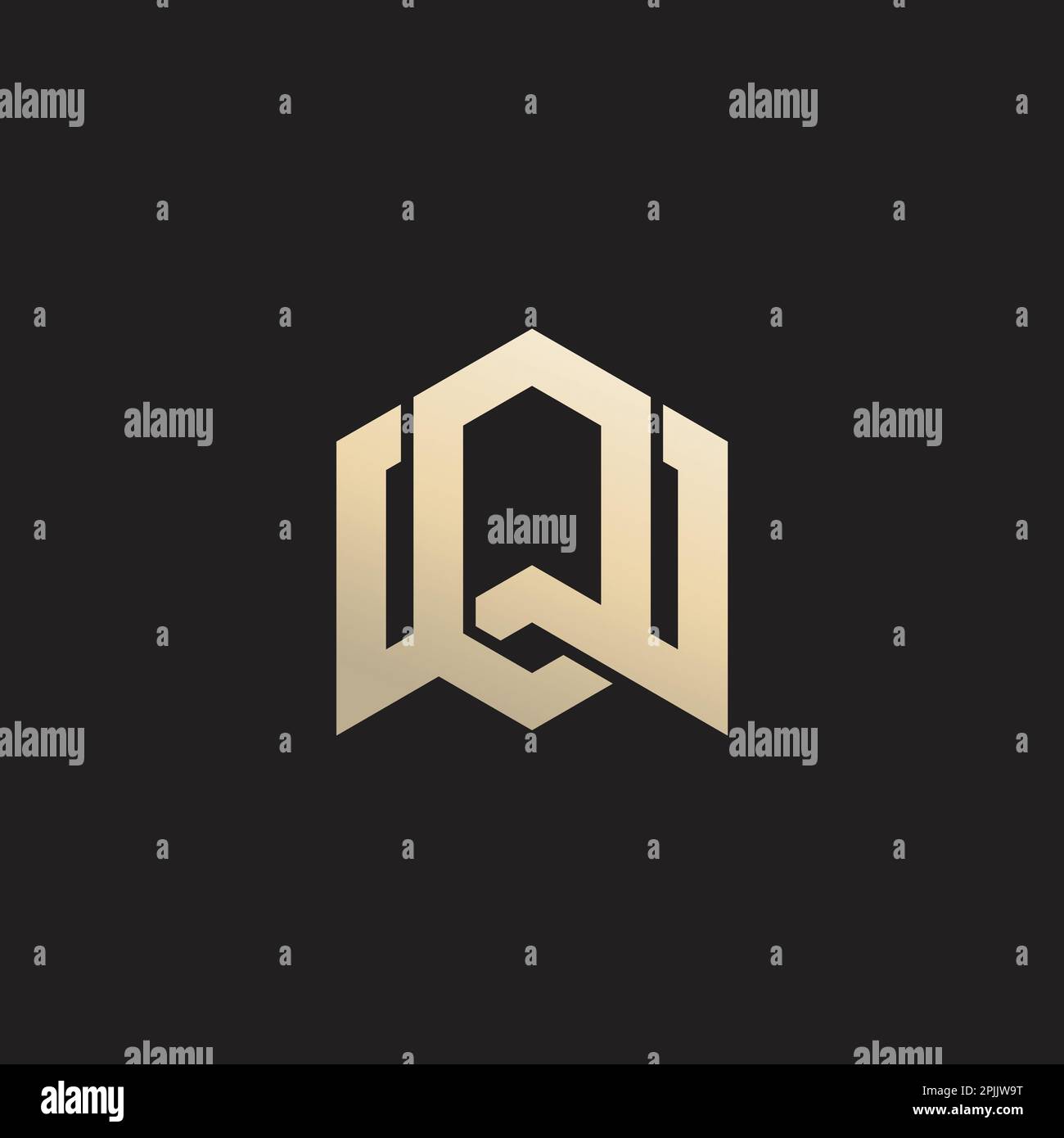 letter wo overlapping line geometric logo vector Stock Vector Image ...