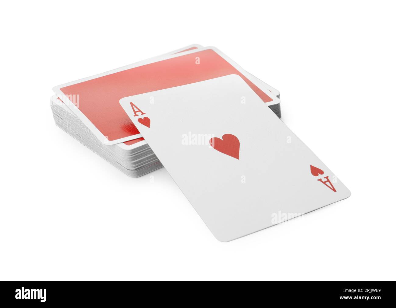 Deck of playing cards on white background Stock Photo - Alamy