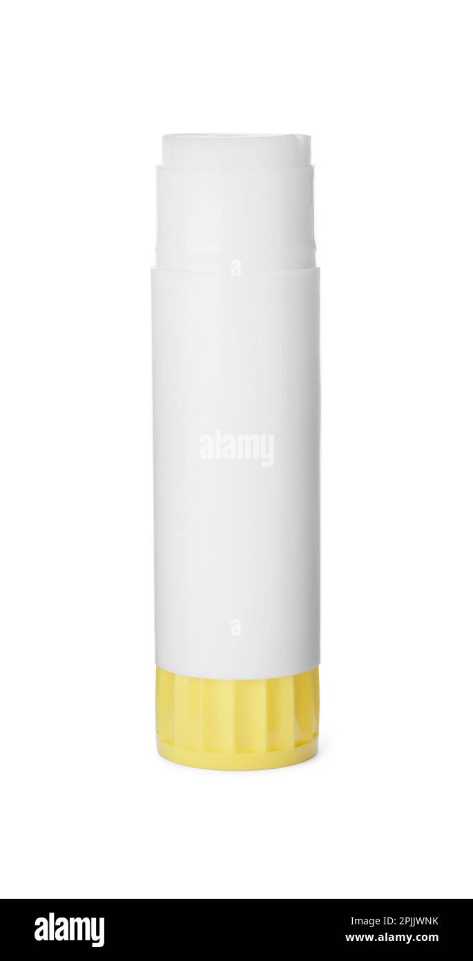 Open blank glue stick isolated on white Stock Photo - Alamy