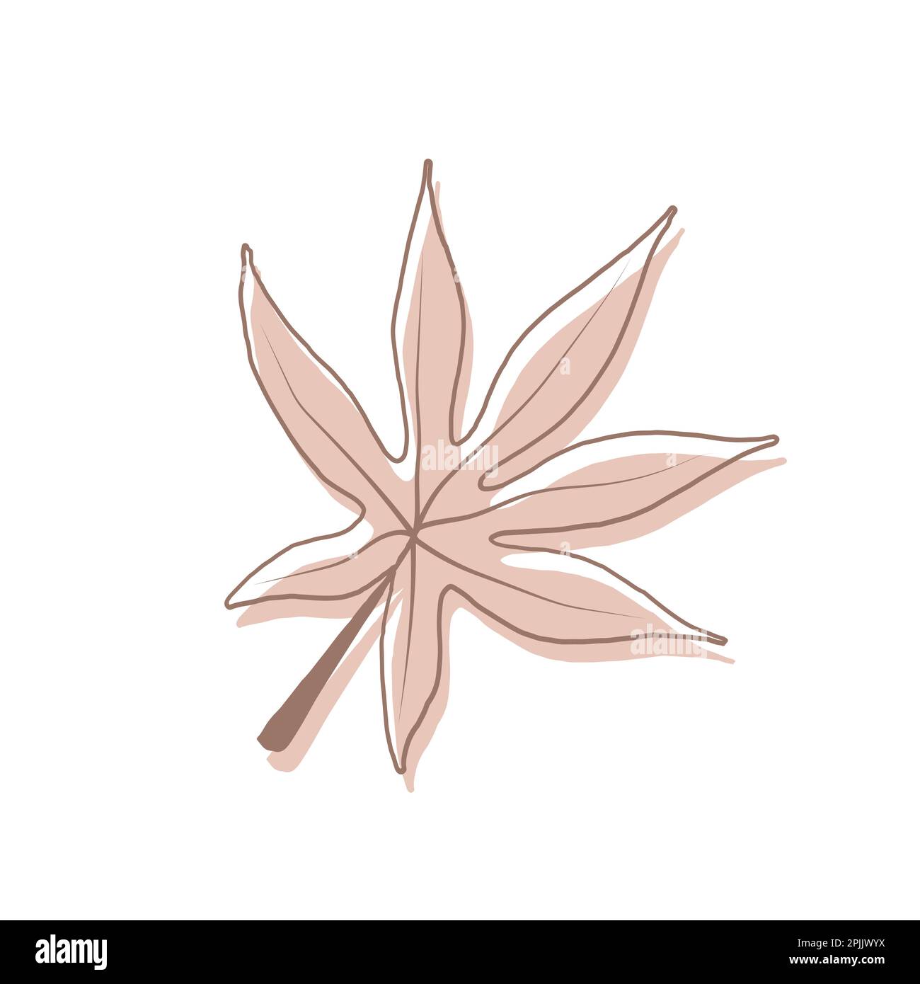Abstract maple leaf. Minimalistic art in pastel colors. Design element ...