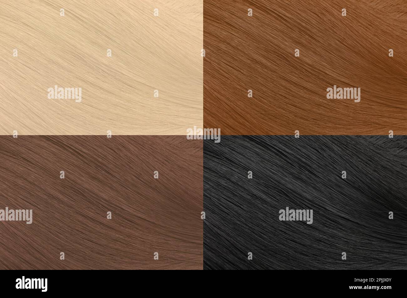 Color hair samples palette, closeup view. Collage Stock Photo - Alamy