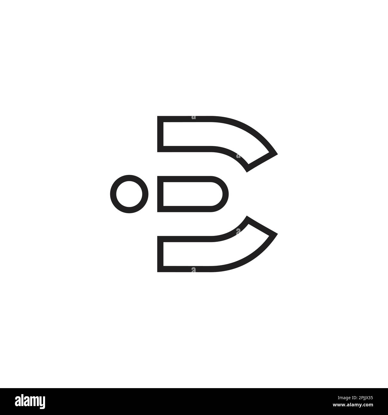 letter di outline simple geometric logo vector Stock Vector Image & Art ...