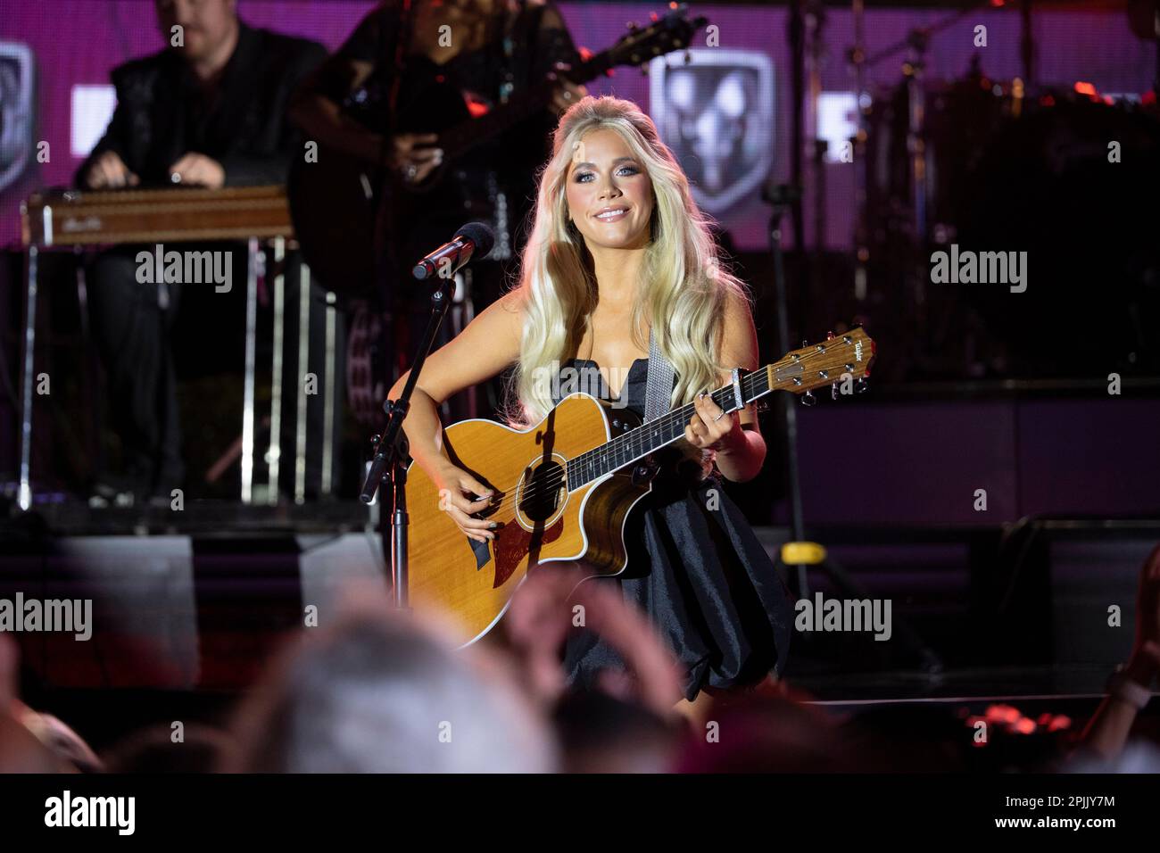 Austin Texas, USA, April 1 2023: Country singer MEGAN MORONEY performs ...